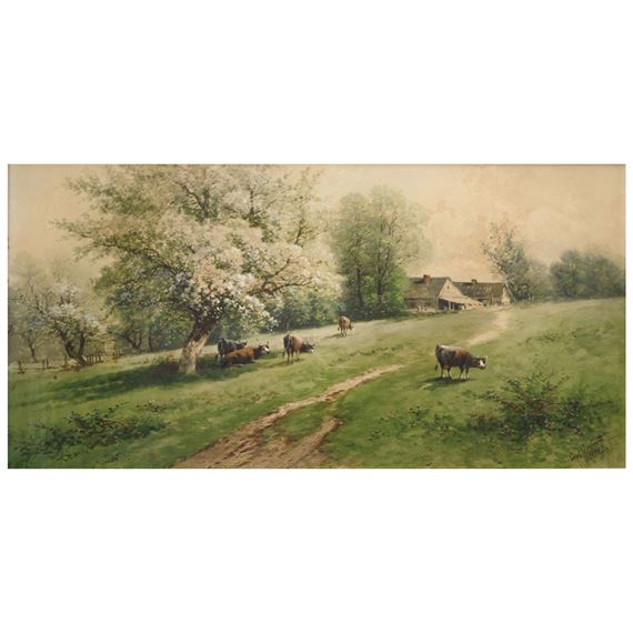 Carl Weber | PAISAJE CAMPIRANO CON VACAS | MutualArt