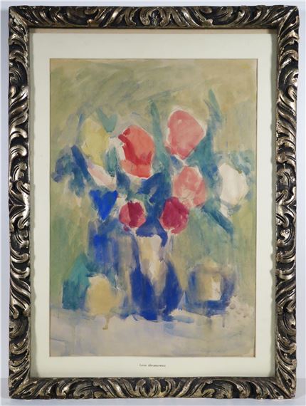 Leon Abramowicz | Blumenstillleben in blauer Vase | MutualArt