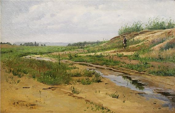 Alexander Vladimirovich Makovsky | By the stream (1896) | MutualArt