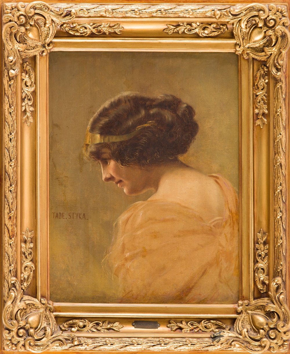 Tadé Styka | Portrait of a girl in the ancient type | MutualArt