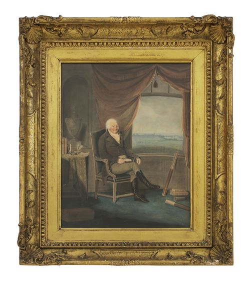 Henry Edridge | Portrait of a gentleman seated in his study | MutualArt