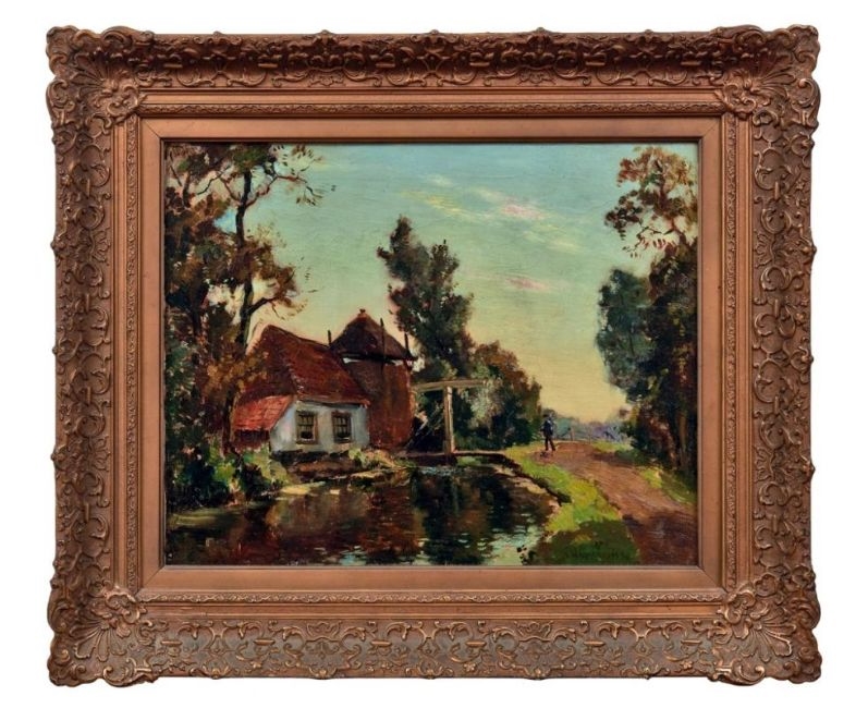 J. Warmenhoven | Boerderij met waterpomp (Circa 1930) | MutualArt