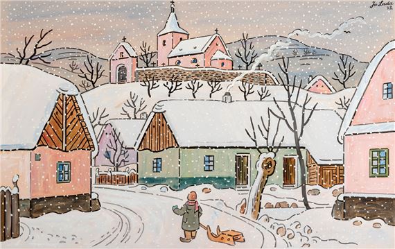 Josef Lada | Village in the Winter (1943) | MutualArt