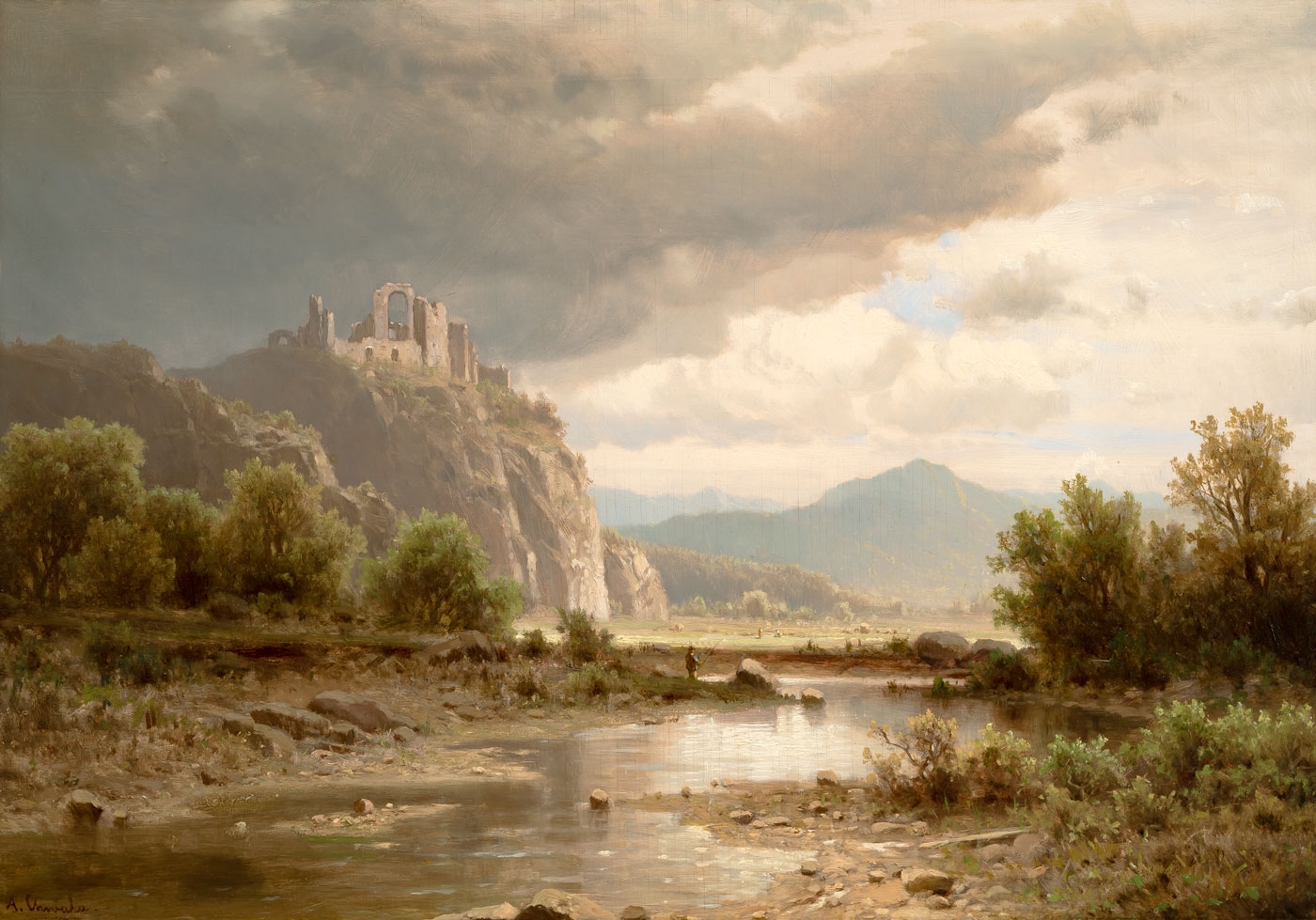 Adolf Chwala | Ruins of Haselburg Castle in Tyrol (1885 - 1895) | MutualArt