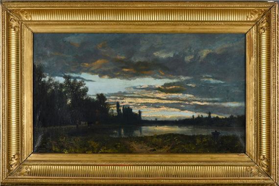 Joanny Arlin | Crépuscule sur l'étang (1871) | MutualArt