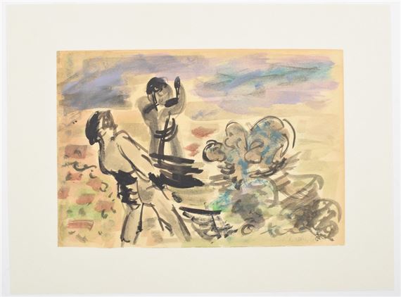 Max Kaus | Compositie met twee menselijke figuren | MutualArt