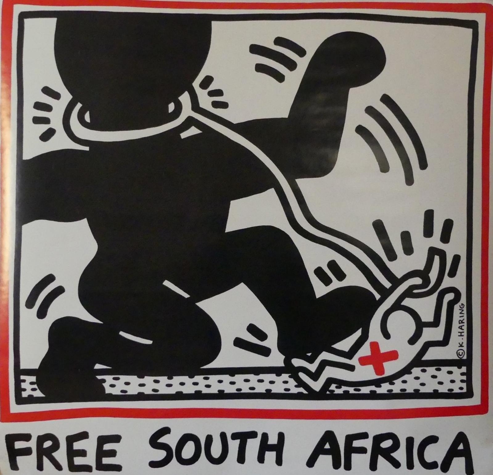 Keith Haring | FREE SOUTH AFRICA (1985) | MutualArt