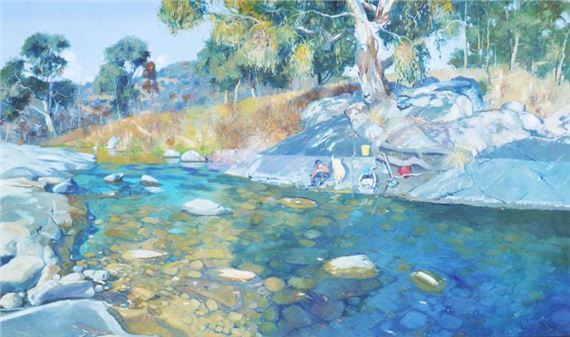 Phillip Pomeroy | Catching Yabbies (1980 - 1990) | MutualArt