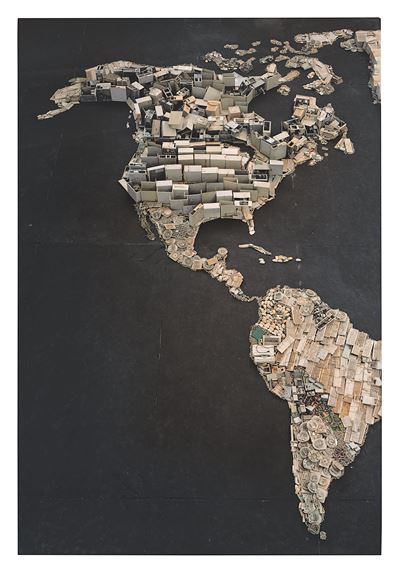 Vik Muniz | WWW (World Map), Pictures of Junk | MutualArt