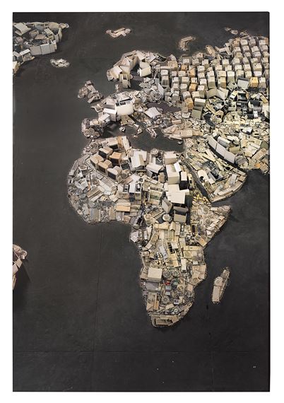 Vik Muniz | WWW (World Map), Pictures of Junk | MutualArt