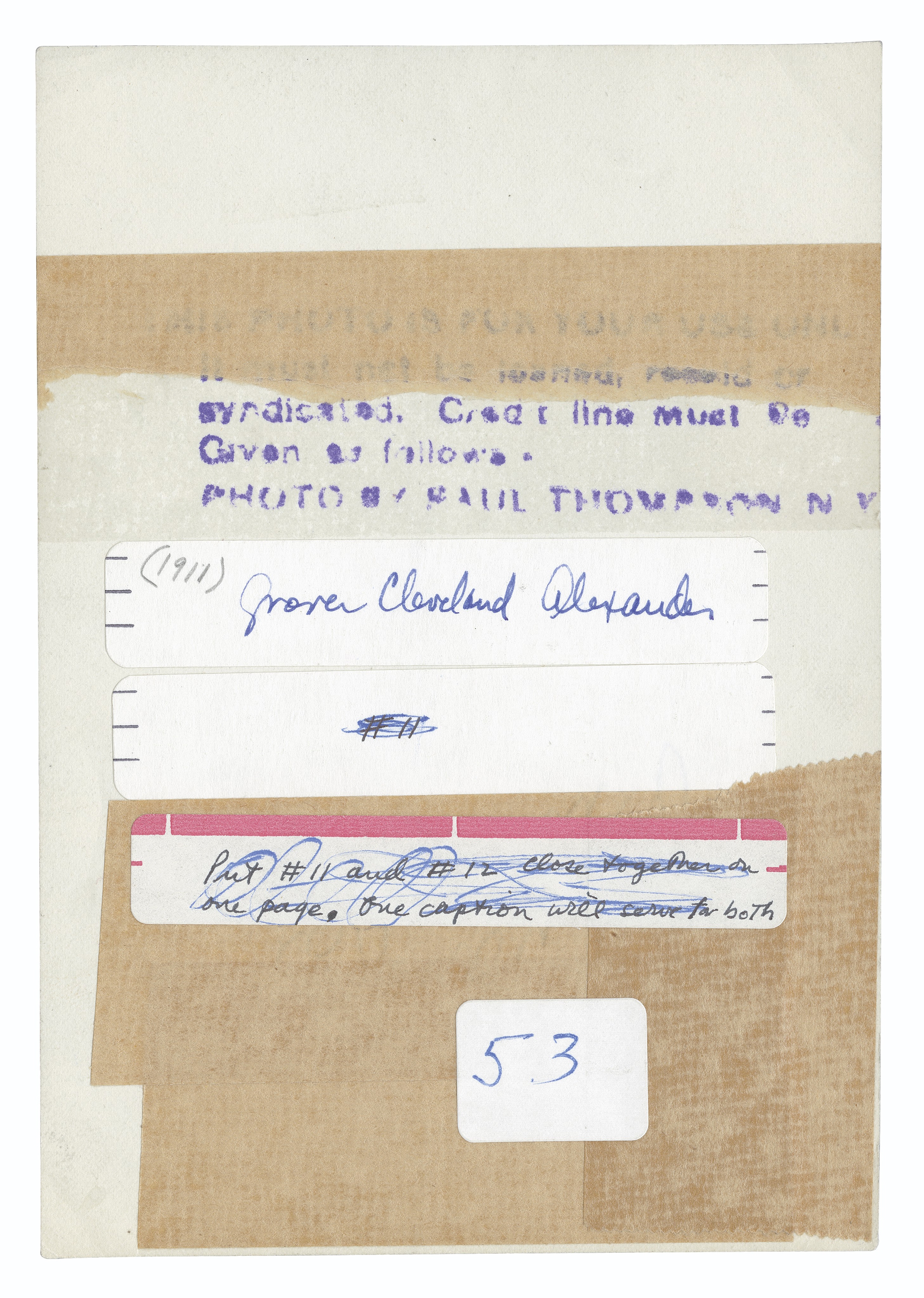 Paul Thompson | GROVER CLEVELAND ALEXANDER PHOTOGRAPH | MutualArt