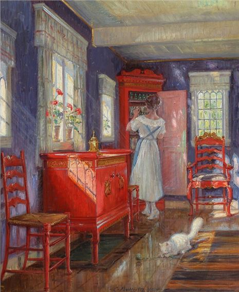 Carl Budtz-Moller | Sunlit interior from Melsted on Bornholm (1924 ...