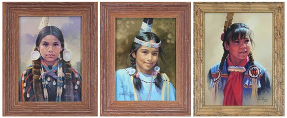 Karen Thayer | Three works: In Full Regalia; Nikke in Blue; A Coy ...