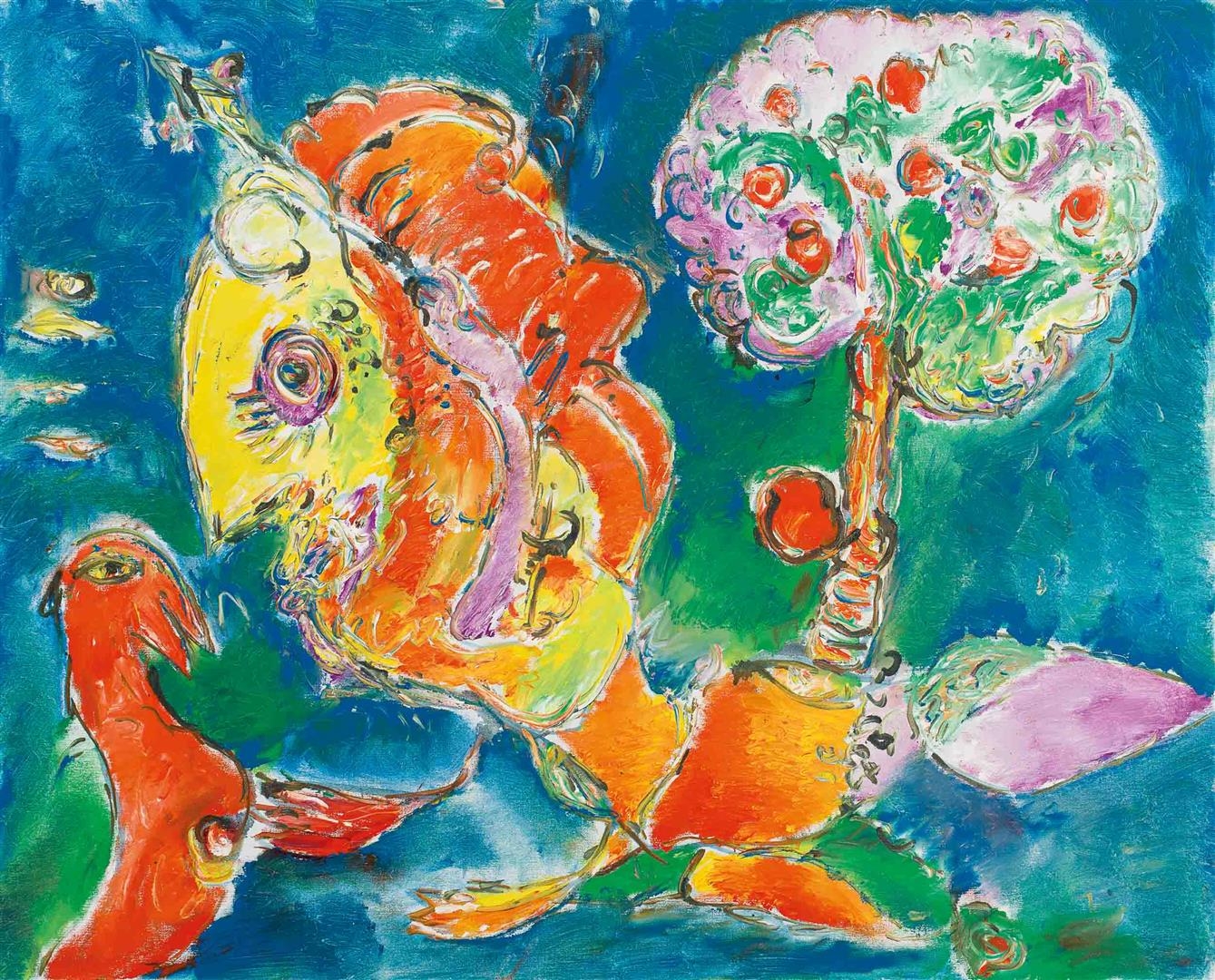 Carl-Henning Pedersen | Eve and The Tree of Life (2001) | MutualArt