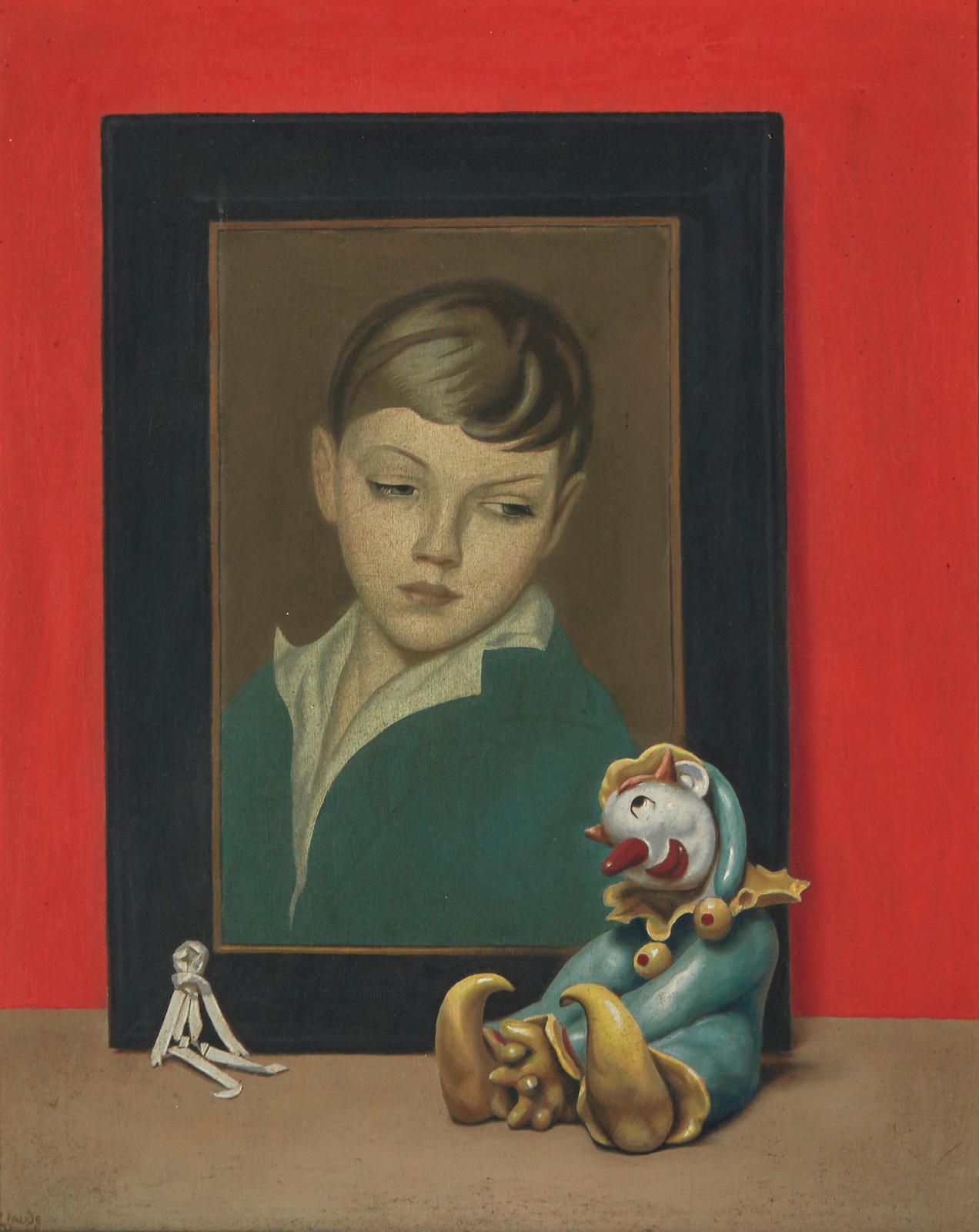 Claude Buck | Portrait of a Child with Clown (Circa 1950) | MutualArt