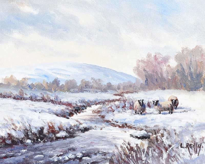 Liam Reilly | SHEEP IN A WINTER LANDSCAPE | MutualArt