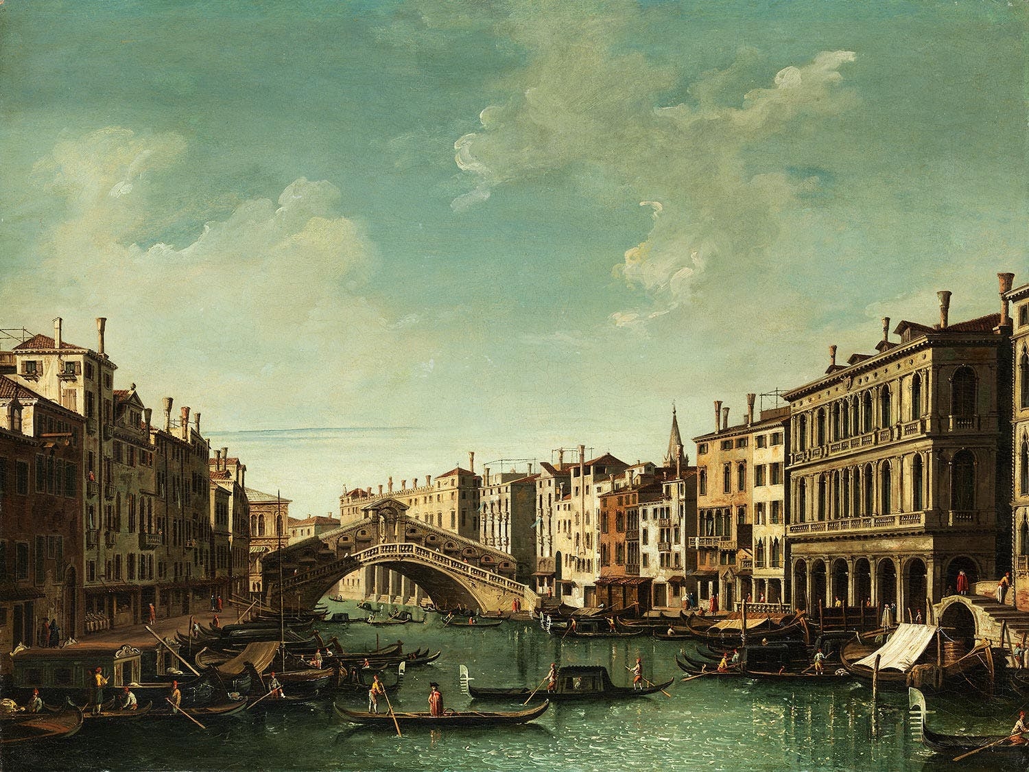 Bernardo Bellotto | Venice, the Grand Canal with the Rialto Bridge seen ...
