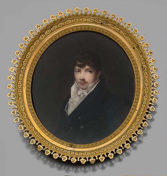 Louis François Aubry | Portrait of a man in a blue frock coat | MutualArt