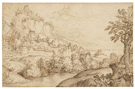Giovanni Francesco Grimaldi | A landscape with a coastal town, after ...