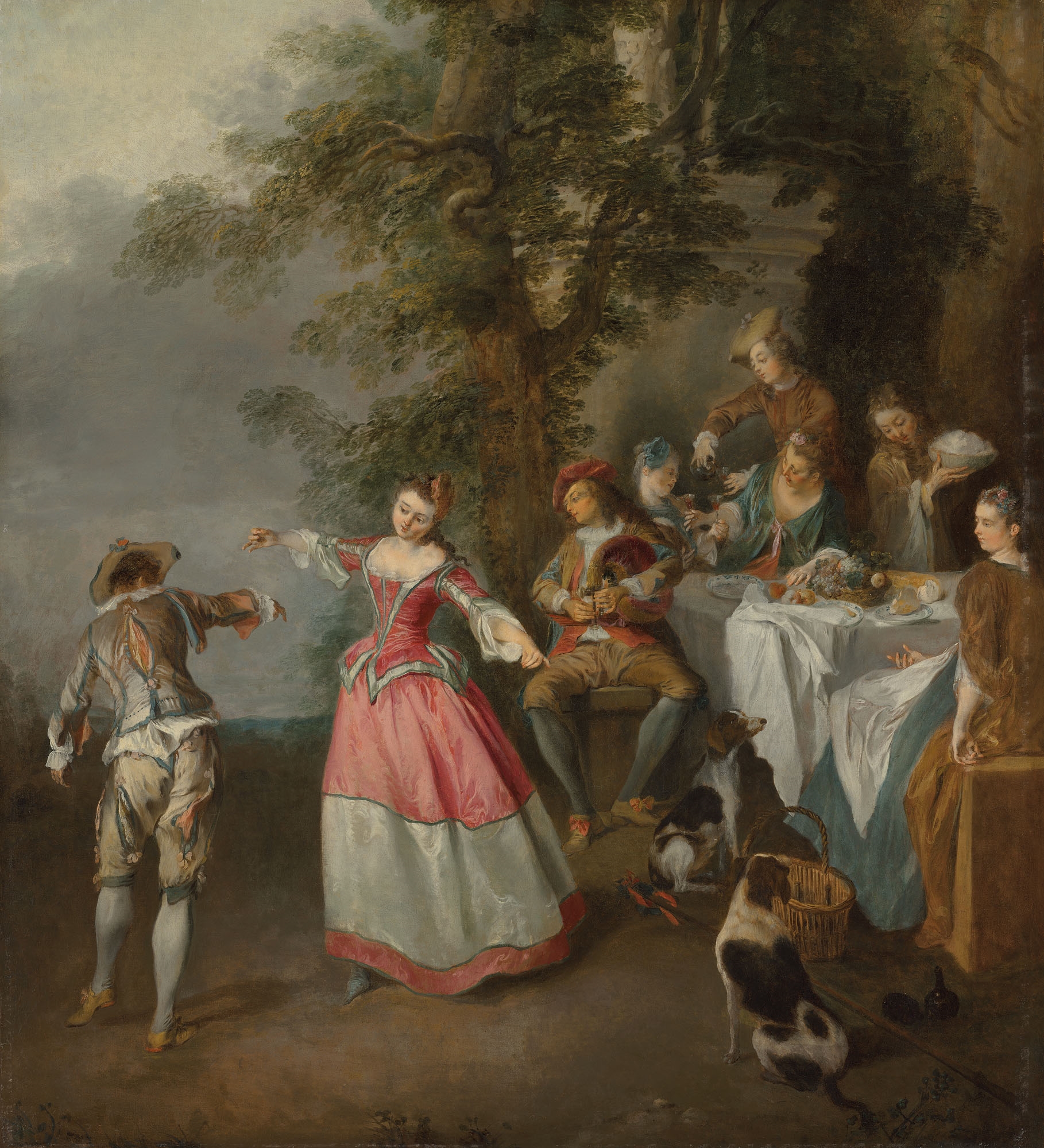 Nicolas Lancret | Fête champêtre with a dancing couple | MutualArt