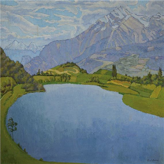 Paul Donze | view of a lake in the Alps | MutualArt