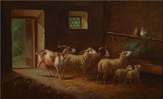 Adolf Nowey | stable interior | MutualArt