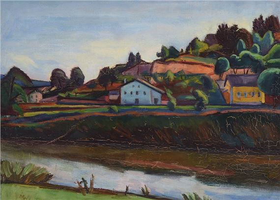 Anna Müller Werner | expressionist river landscape | MutualArt