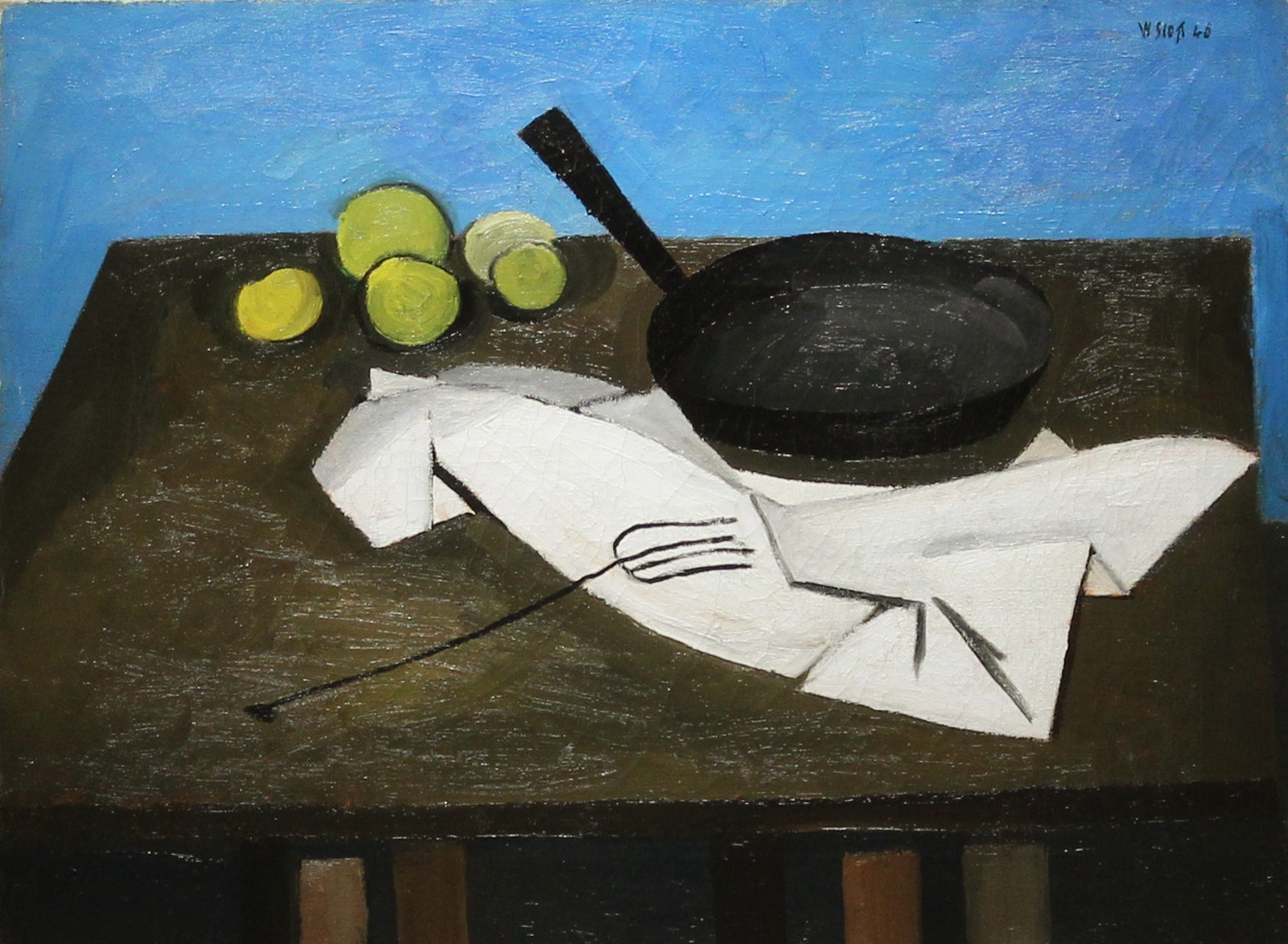 William Scott | STILL LIFE WITH FRYING PAN (1946) | MutualArt