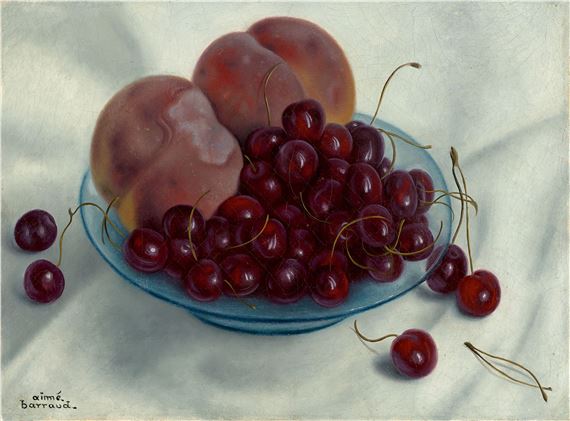 Aime Barraud | Nature morte aux pêches et cerises | MutualArt