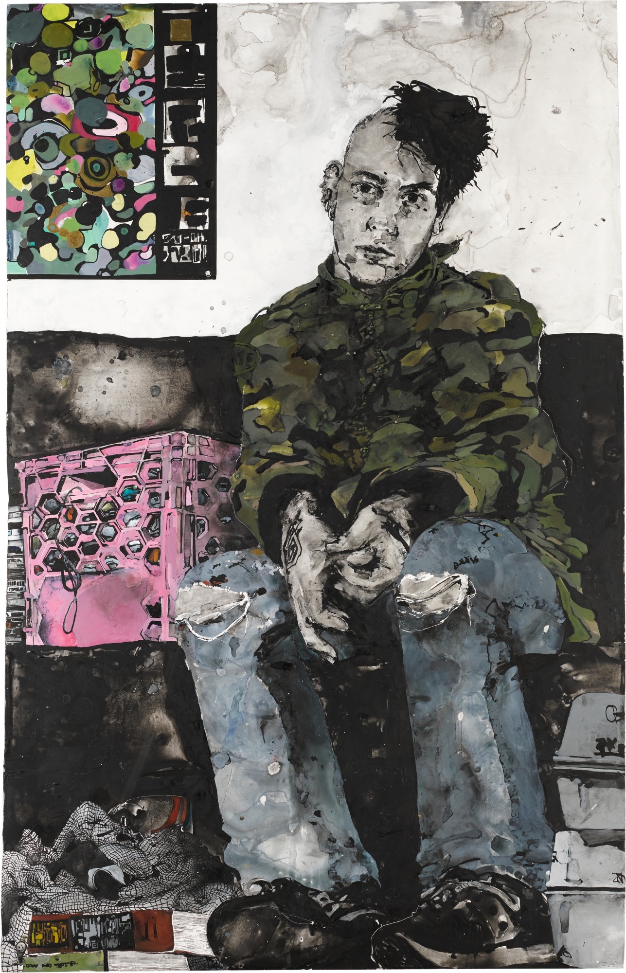 Zak Smith | Self Portrait in the Waiting Room (2002) | MutualArt