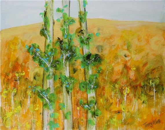 Terry Watts | Saplings in Landscape | MutualArt