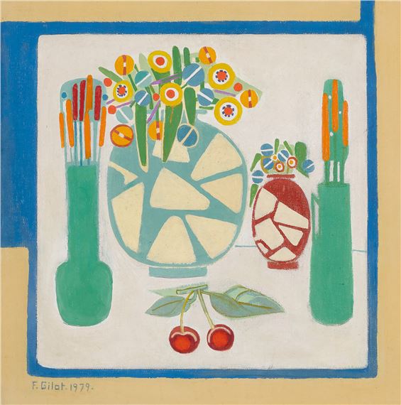 Françoise Gilot | Still Life with Flowers on a Red Table | MutualArt