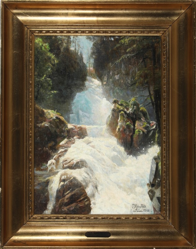 Peder Mork Monsted | Waterfall at Gastein (1912) | MutualArt