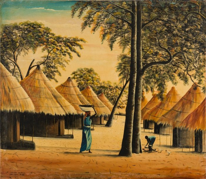African Village Scene Paintings