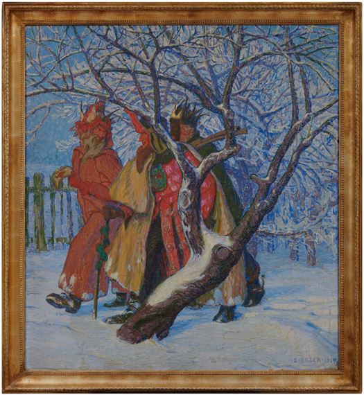 Erich Erler-Samaden | Die Bauernmaskerade (1914) | MutualArt