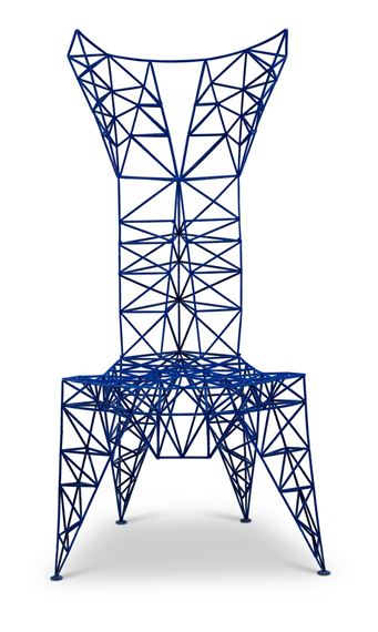 Tom Dixon | A BLUE FLOCK 'PYLON' CHAIR | MutualArt