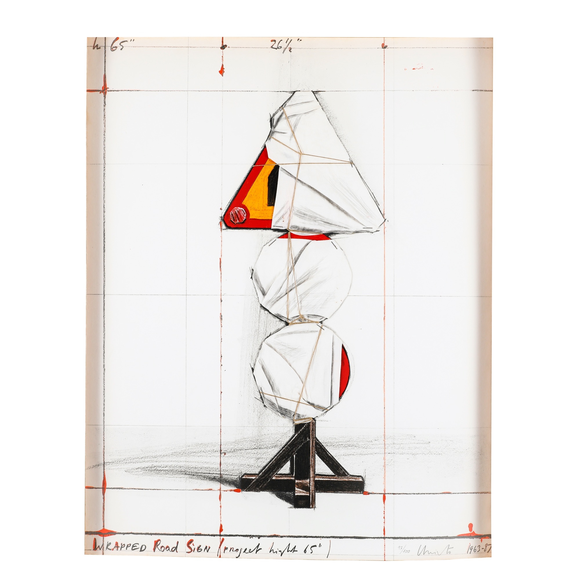 Christo | WRAPPED ROAD SIGN (1988) | MutualArt