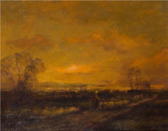 Charles P. Appel | Landscape with Sheep | MutualArt