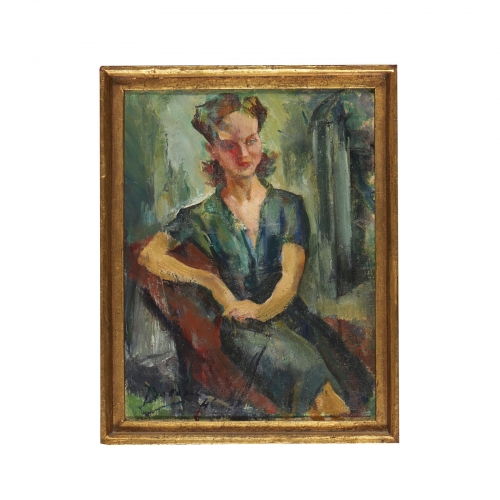Simão César Dórdio Gomes | Retrato de senhora sentada (1946) | MutualArt
