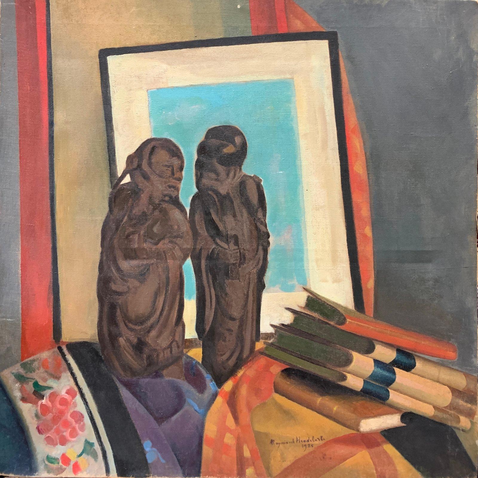 Raymonde Heudebert | Chinese statuettes in an interior (1925) | MutualArt