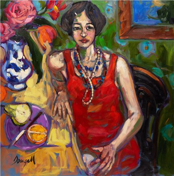 Jae Dougall | Pose in Red Dress | MutualArt