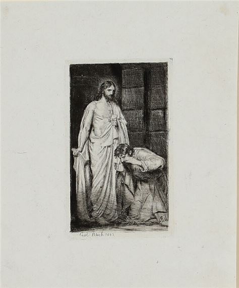 Carl Bloch | Christ and Doubting Thomas (1882) | MutualArt