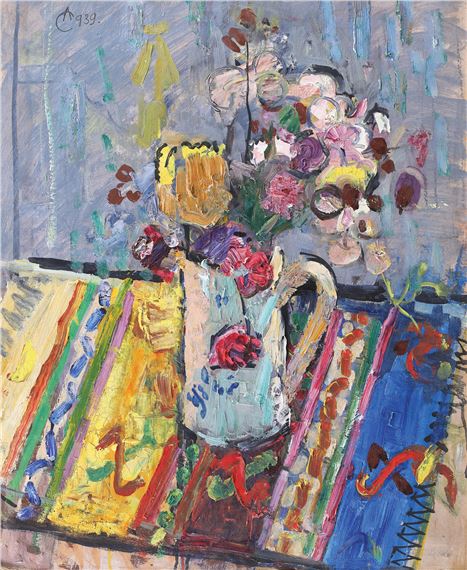 Alexandru Ciucurencu | Still Life with Towel and Spring Flowers (1939 ...