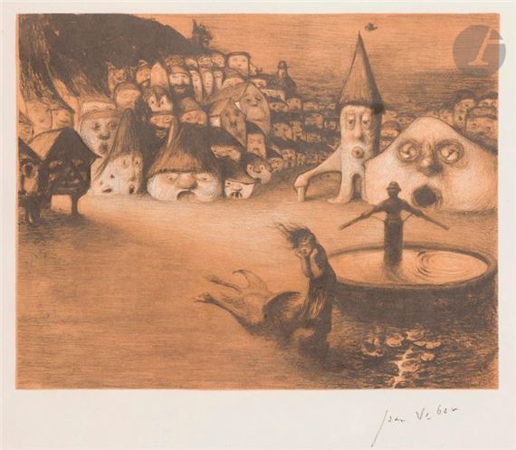 Jean Veber | Houses are faces (1898) | MutualArt