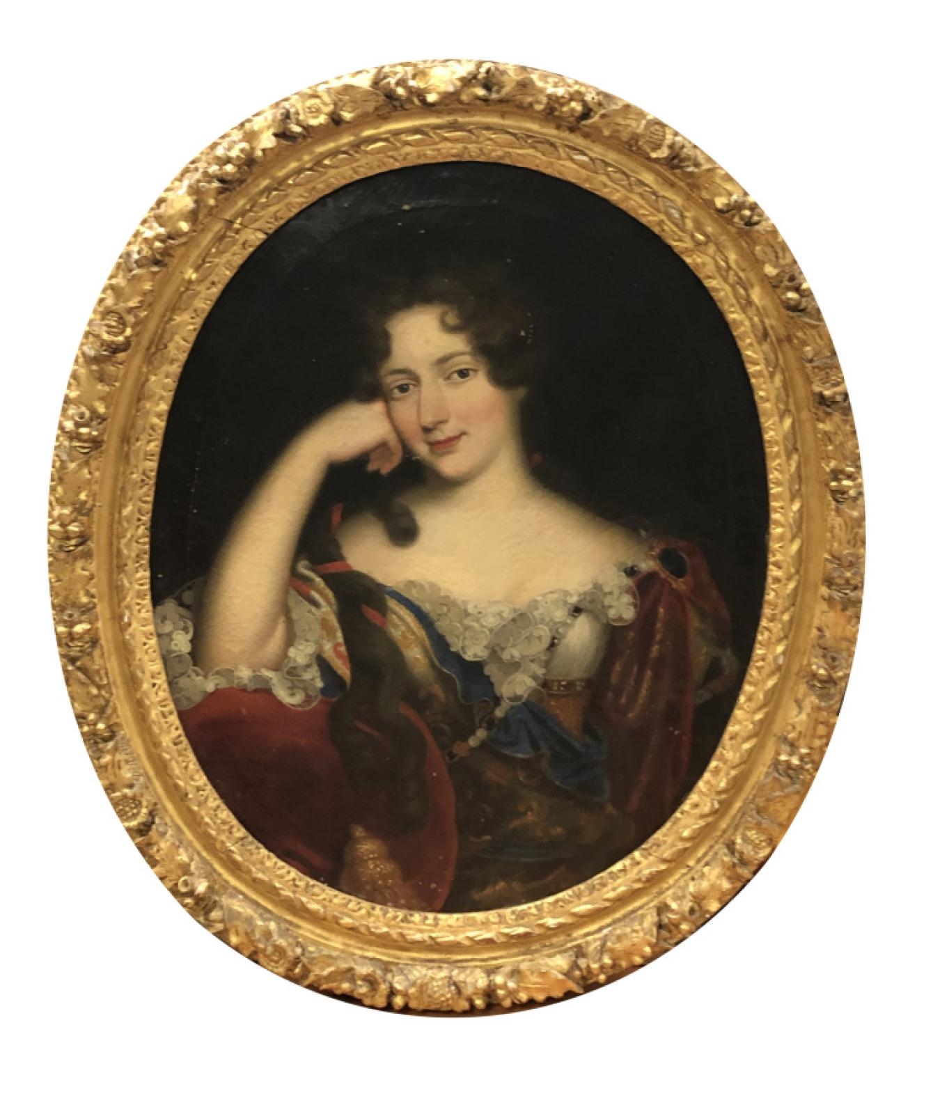 Pierre Mignard | Portrait of a lady in an embroidered velvet dress ...