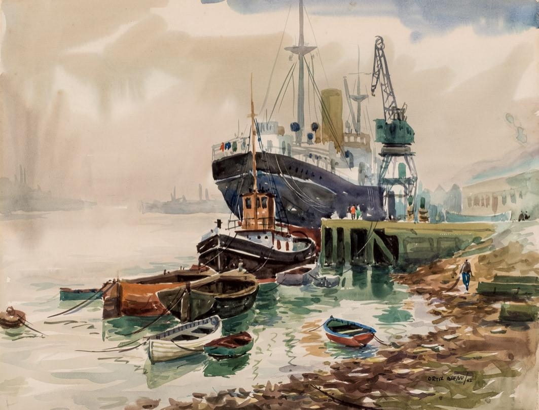 Rafael Ortiz Alfau | El puerto (1962) | MutualArt