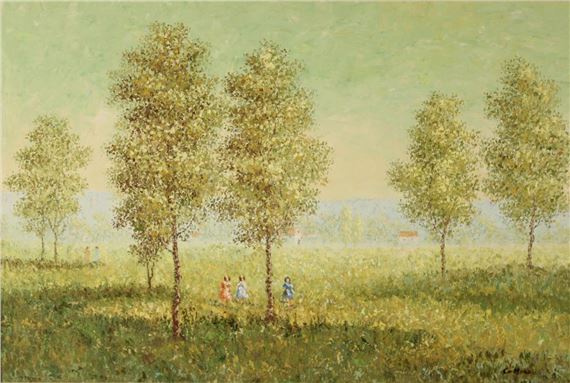 Alexander Collins | IMPRESSIONIST LANDSCAPE OF FIGURES WALKING THROUGH ...