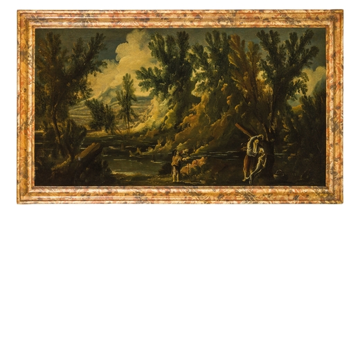 Antonio Francesco Peruzzini | Paesaggio lacustre con figure | MutualArt