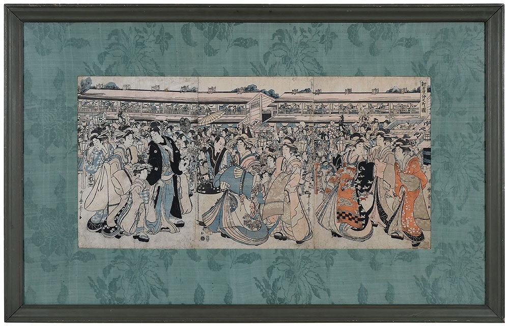 Kitagawa Utamaro II | Triptych: Famous Product: Mount Fuji White Sake ...