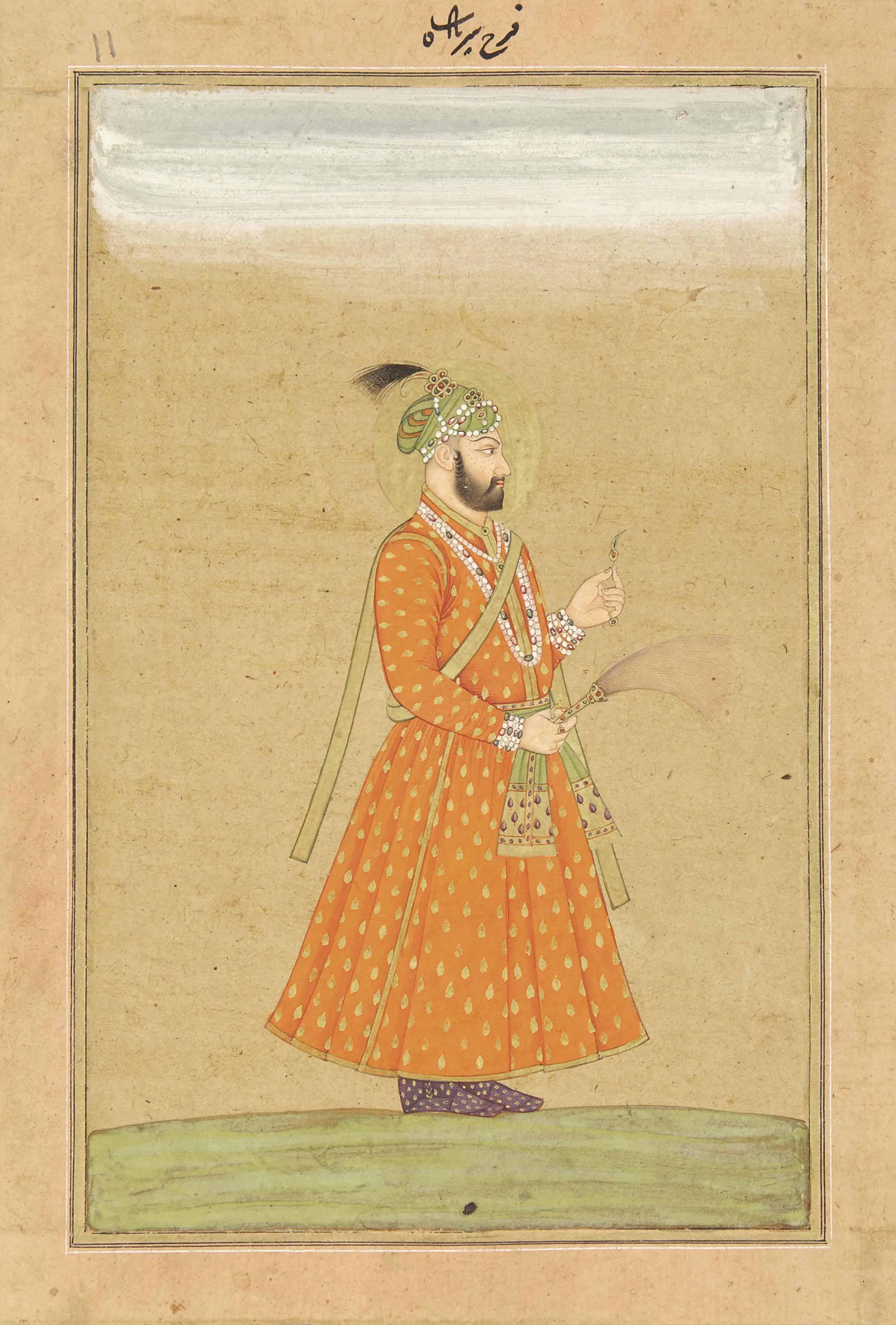 Indian School, 18th Century | A STANDING PORTRAIT OF THE EMPEROR ...